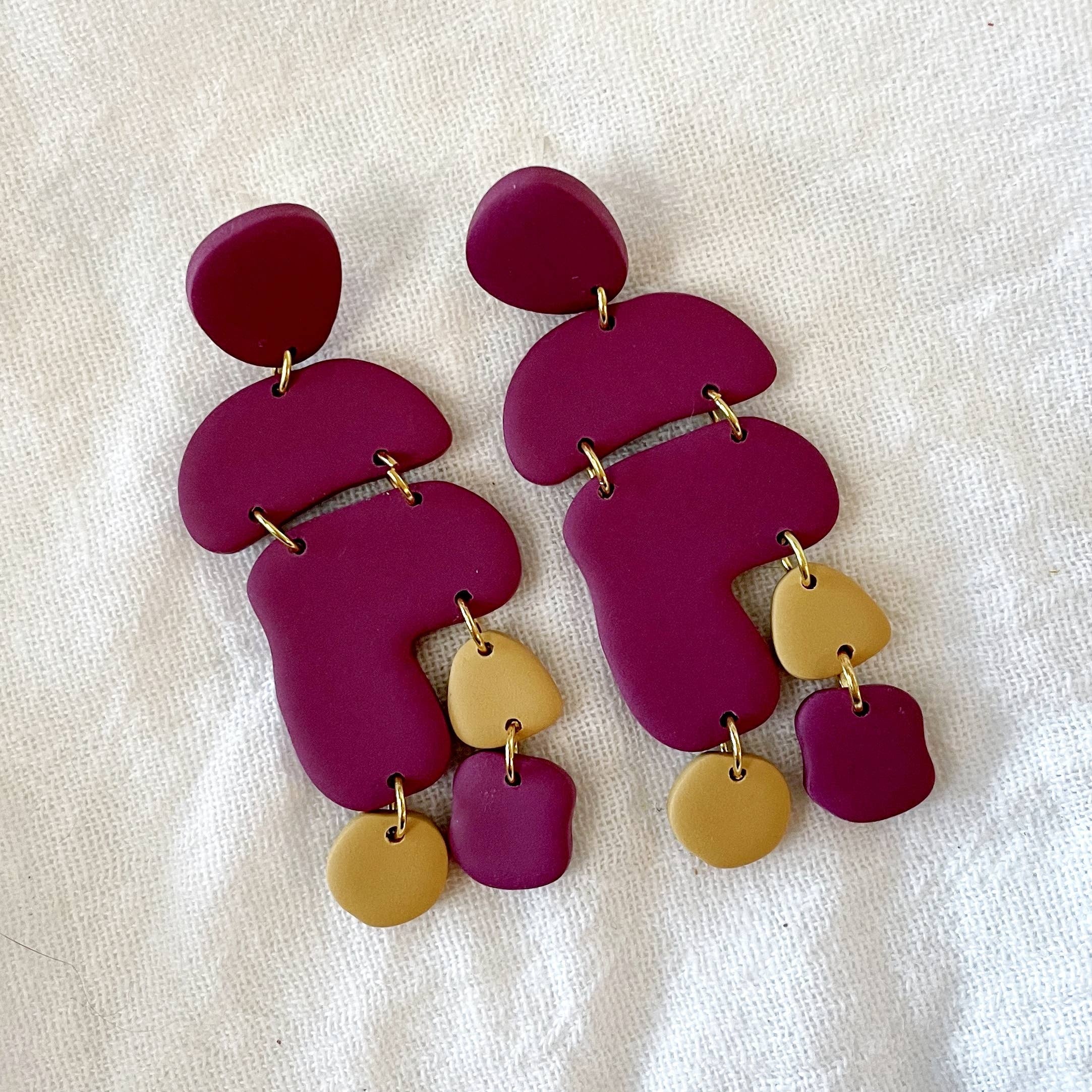 Abstract clay earrings store