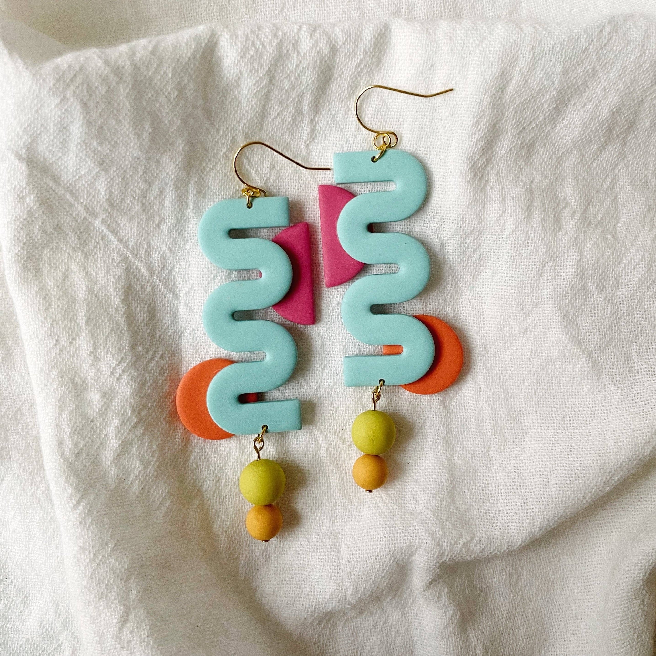 Funky clay earrings store